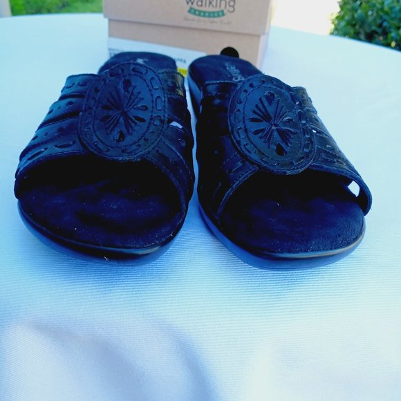 Walking Cradles | Shoes | Walking Cradles Arc Black Nappa Slip On Wedge ...